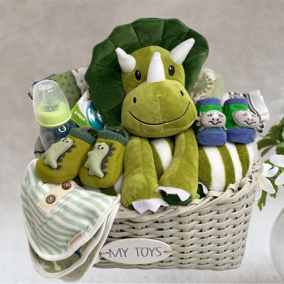 Handmade | Other | Dinosaur Baby Boy Gift Basket | Poshmark